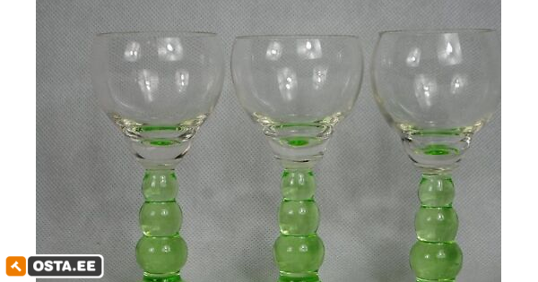 3 mummulise jalaga haruldast Lorupi veiniklaasi (214015486) - Osta.ee