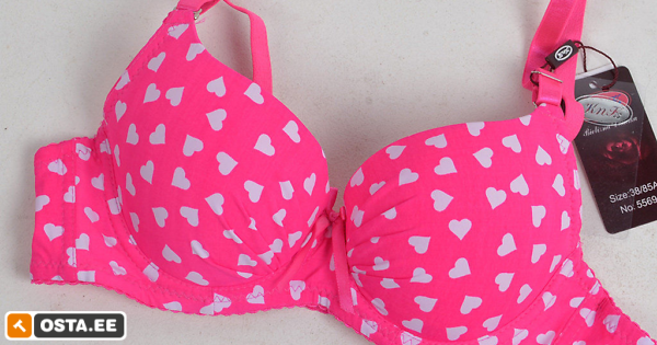 Roosa südametega rinnahoidja A korv (vali suurus) (139861093) - Osta.ee