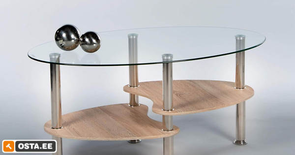 Good4U! Stella Trading PANTY Oval Glass Coffee Table (212329579) - Osta.ee