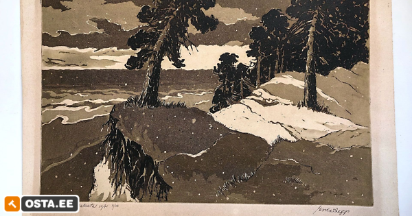 ESKO LEPP "VETEPIIRIL" SUUREM AKVATINTA 1971 (209982476) - Osta.ee