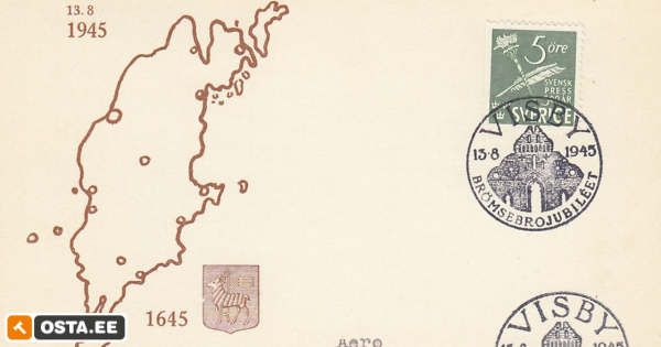 Rootsi 1945 - Visby Ahvenamaa kaart (195098654) - Osta.ee