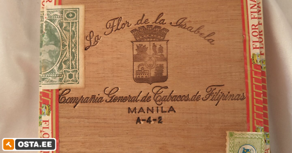 Vintage puidust sigarikarp La Flor De La Isabela, Manila (195980054 ...