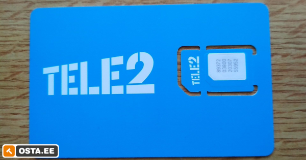 Eesti telefonikaart, Tele2 SIM kaart (380 seeria) (197216360) - Osta.ee