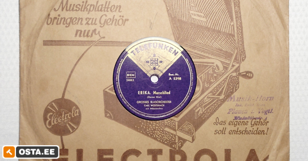 ERIKA Šellakplaat WW2 Wehrmacht (1939) (193108261) - Osta.ee