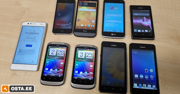 Erinevad vanad telefonid - iPhone, Nokia, HTC, Sony jne (203406135 ...
