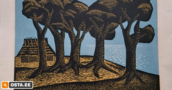 Eesti graafika, Rein Raamat (Ranna männid, linool) (206419282) - Osta.ee