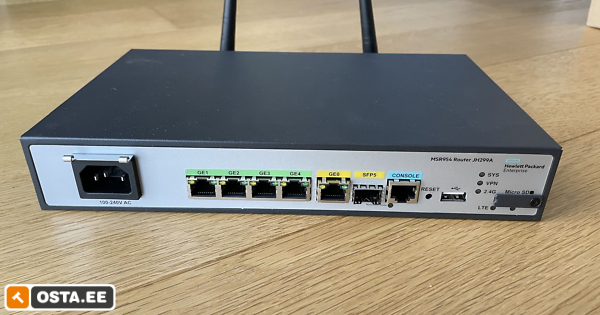 Ruuter - HPE MSR954-W 1GbE+SFP LTE (192610107) - Osta.ee