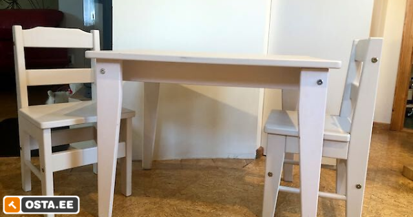 Täispuidust lastelaud ja kaks tooli (189561334) - Osta.ee
