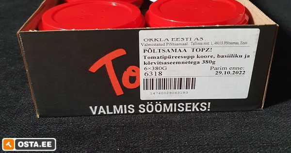 Tomatipüreesupp koore,basiiliku ja kõrvitsaseemnetega 6x380g (184087838) - Osta.ee